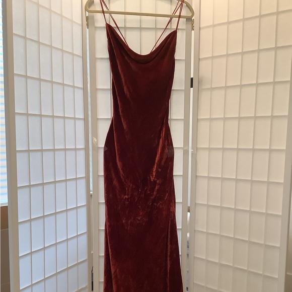 Dresses | Sexy Curve Hugging Rust Colored Velvet Dress | Poshmark